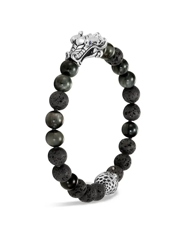 John Hardy Sterling Silver Legends Naga Beaded Bracelet - Black/silver