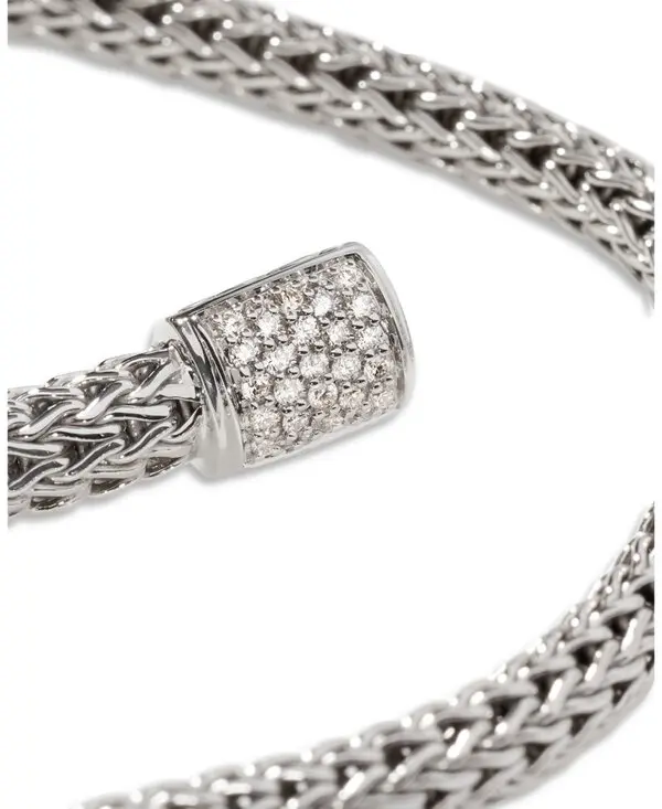 John Hardy Classic Chain Extra Bracelet With Diamond Pave - White/silver