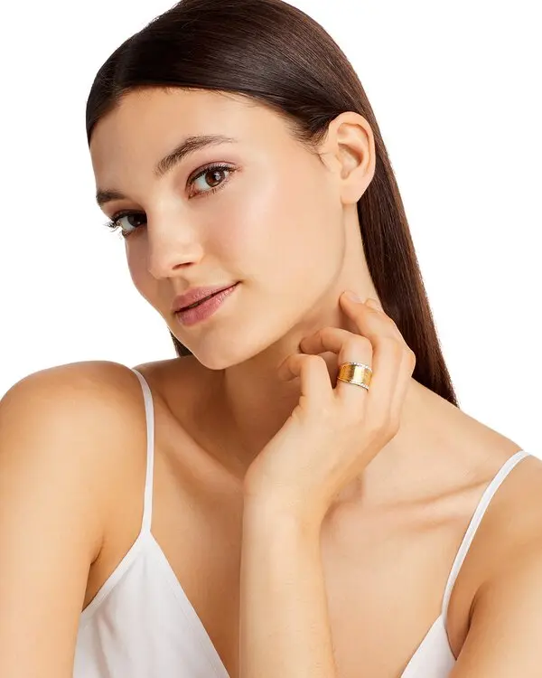 Marco Bicego 18k Yellow And Diamond Lunaria Ring - Gold