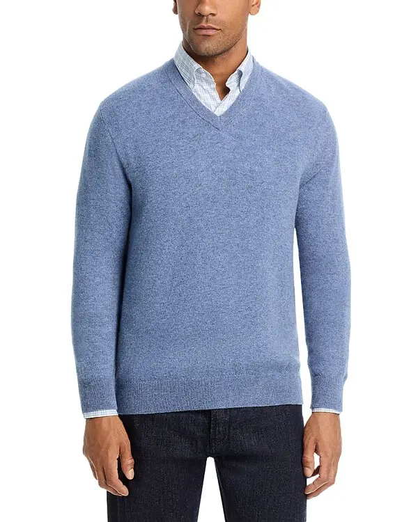 Bloomingdale'S Cashmere V-neck Pullover - Stone Wash