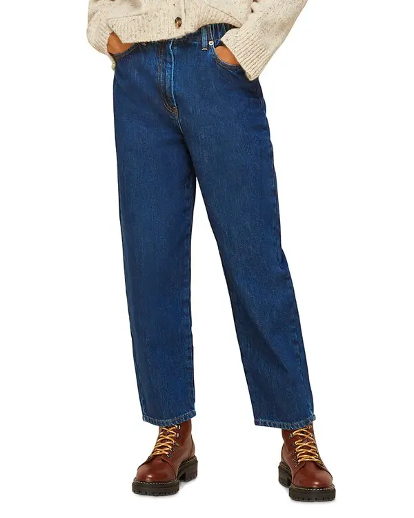 Whistles Elasticized Waist Barrel-leg Jeans