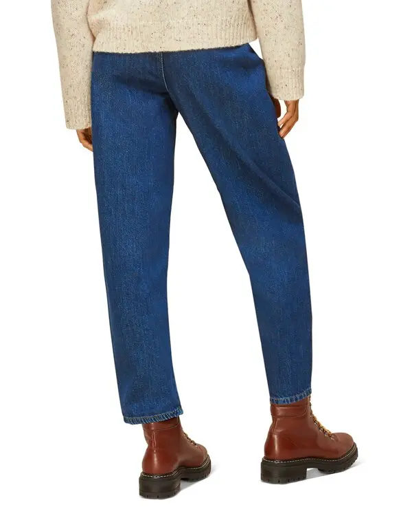 Whistles Elasticized Waist Barrel-leg Jeans