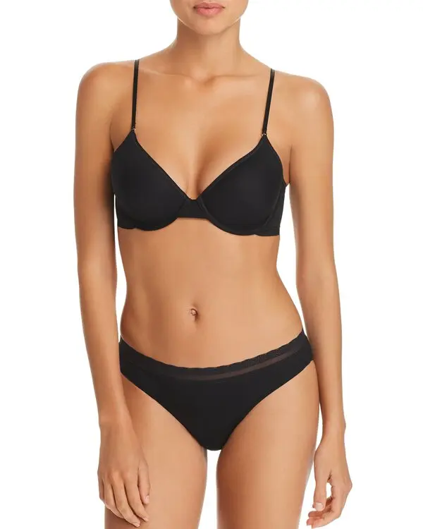 ON GOSSAMER Next To Nothing Micro T-shirt Underwire Bra - Black