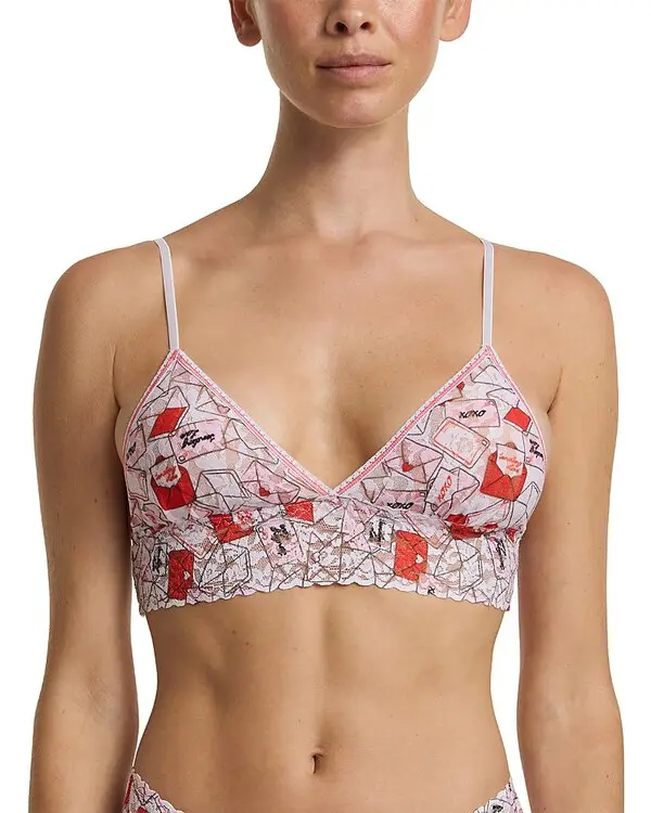 Hanky Panky Printed Signature Lace Bralette - With Love