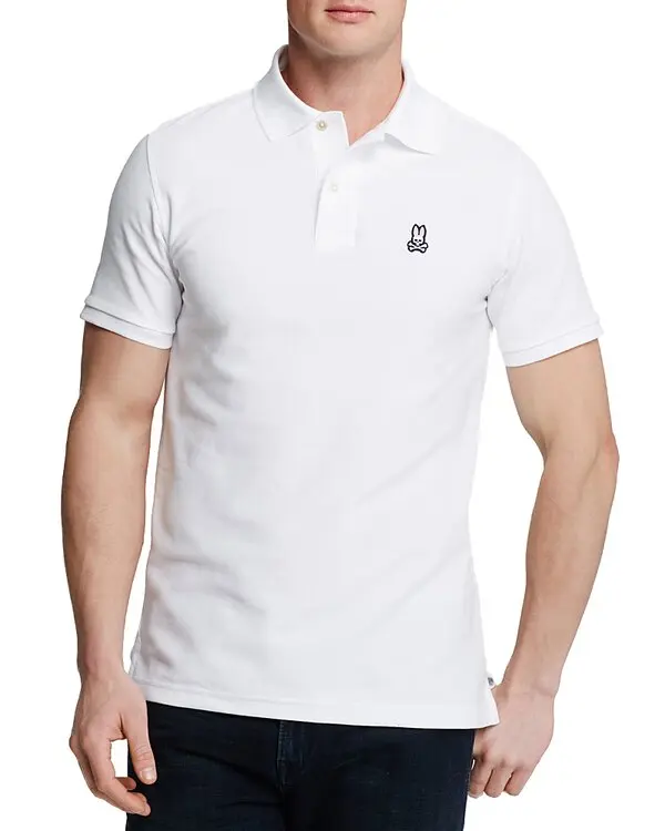 Psycho Bunny Regular Fit Short Sleeve Cotton Polo Shirt - White