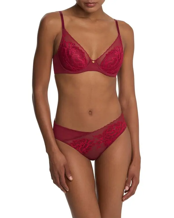 Natori Flora Contour Underwire Bra - Red/bonfire