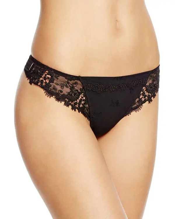 Simone Perele Wish Lace-side Thong - Black