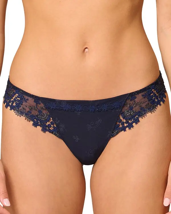 Simone Perele Wish Lace-side Thong - Sapphire