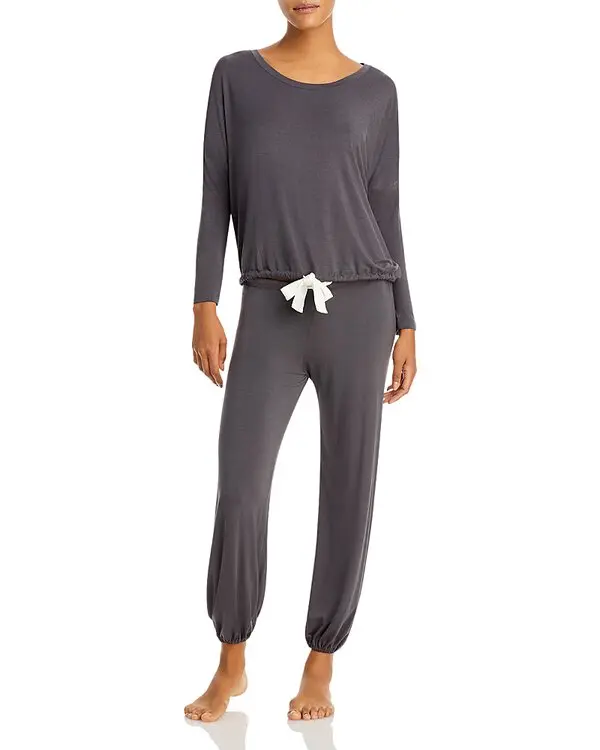 Eberjey Gisele Slouchy Pajama Set - Graphite/ivory