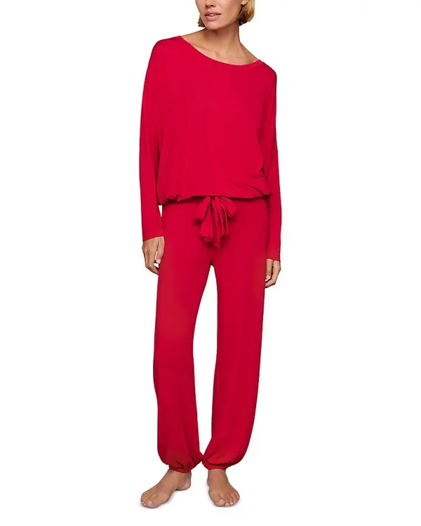 Eberjey Gisele Slouchy Pajama Set - Holly Red/holly Red