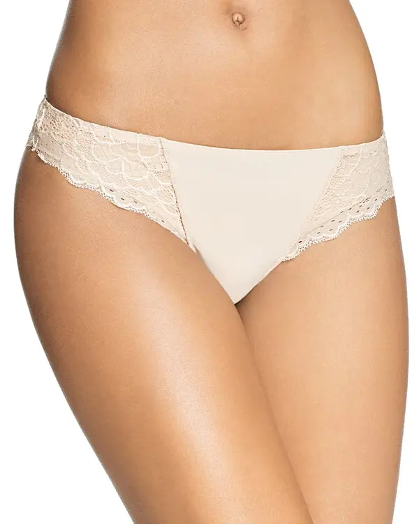 Simone Perele Caresse Lace-side Cheeky Tanga - Peau Rose