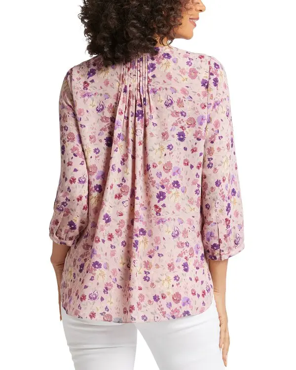 NYDJ Pintuck-back Blouse - Meadowood