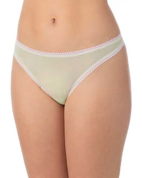 ON GOSSAMER Mesh Hip G-string - Dusted Lime
