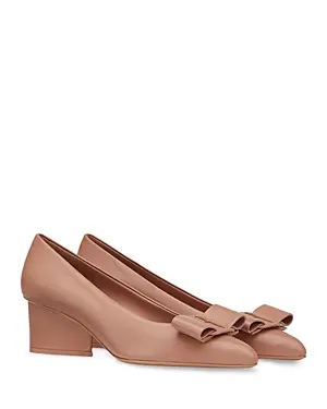 FERRAGAMO Embellished Pointed Toe High Heel Pumps