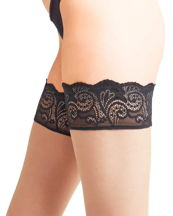 Falke Matte Deluxe 20 Stay-up Thigh-highs - Powder/black
