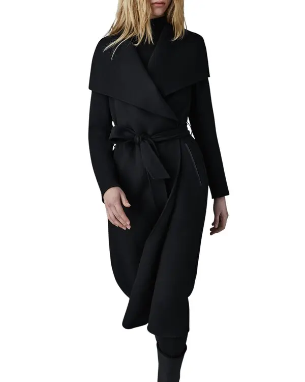 Mackage Mai Lightweight Wool Wrap Coat - Black