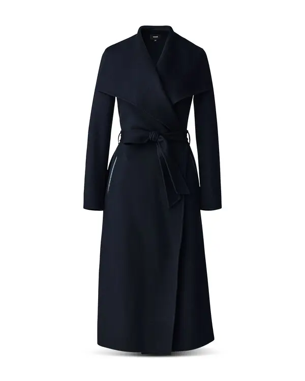 Mackage Mai Lightweight Wool Wrap Coat - Black