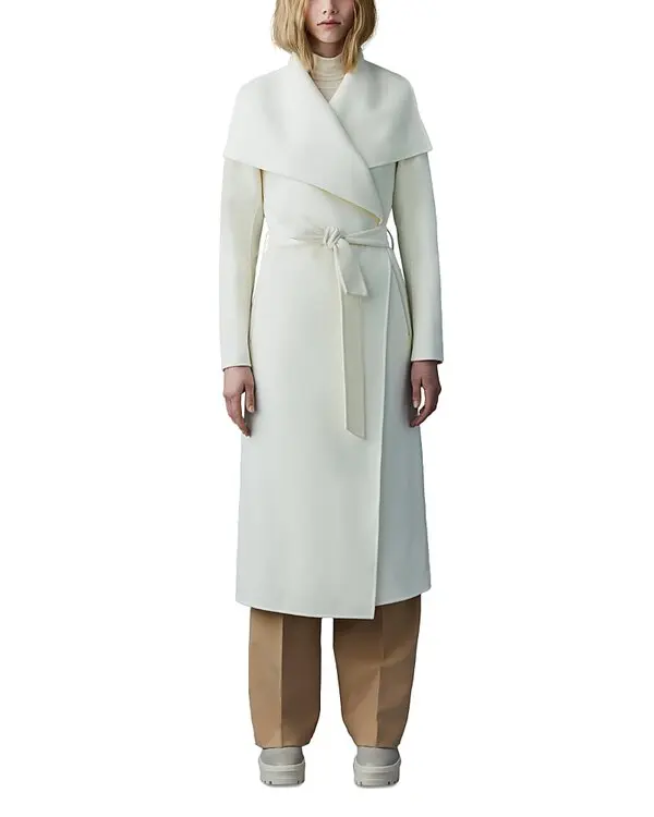 Mackage Mai Lightweight Wool Wrap Coat - Cream