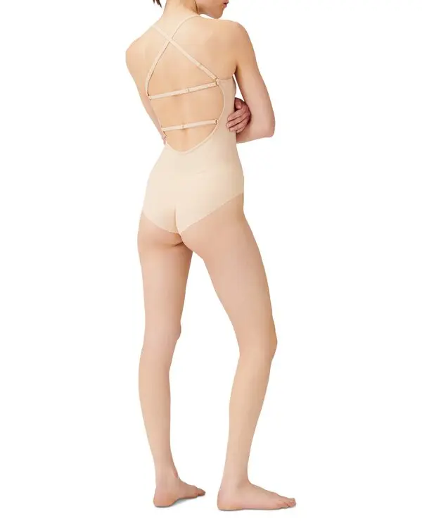 ITEM M6 All Mesh Shape Low Back Bodysuit - Apricot
