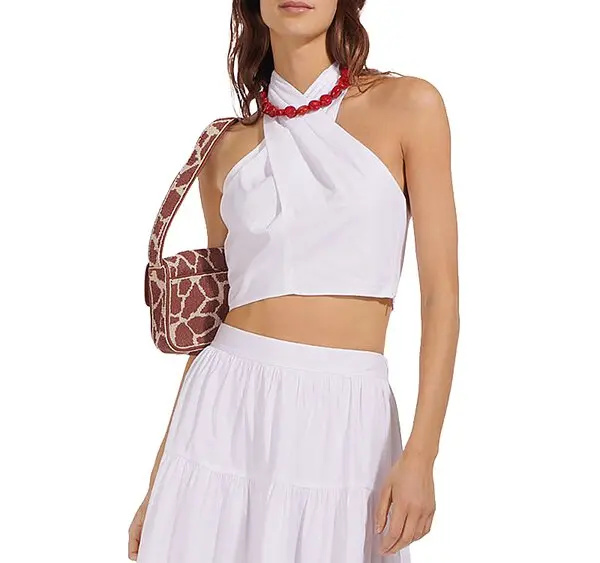Staud Kai Twist Crop Top - White