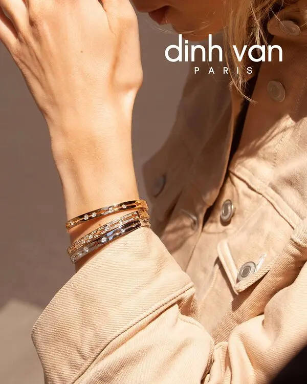DINH VAN Dihn Van 18k Yellow Pulse Diamond Bangle
