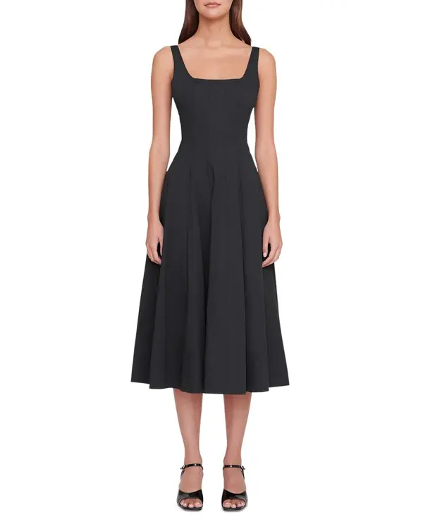 Staud Wells Midi Dress - Black