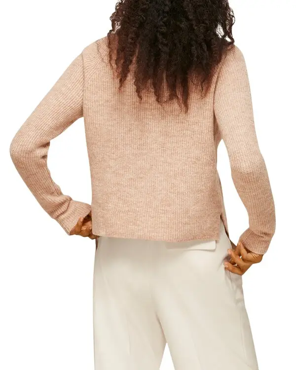 Whistles Rib Textured Wool Blend Cardigan