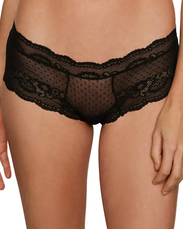 Eberjey Anouk Lace Swiss-dot Thong - Black