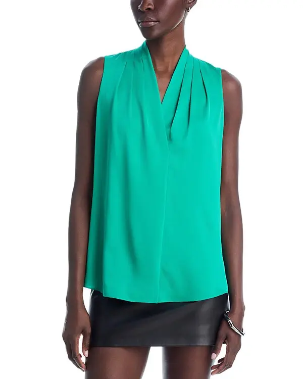 Kobi Halperin Nellie Silk-blend Pleated Blouse - Aquamarine