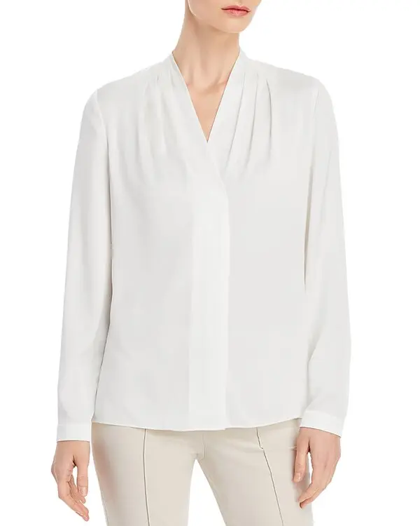 Kobi Halperin Nellie Silk-blend Pleated Blouse - Ivory