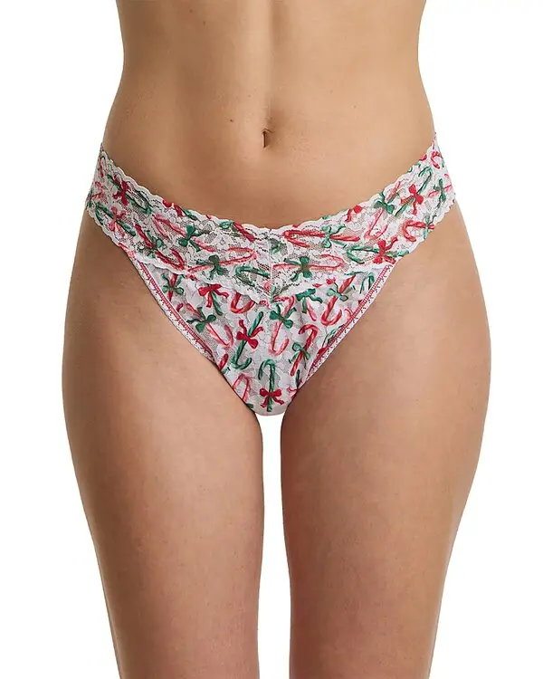 Hanky Panky Signature Lace Original Rise Thong - Candy Cane Delight