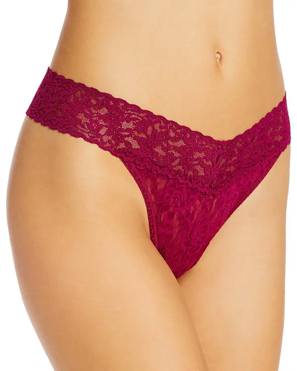 Hanky Panky Signature Lace Original Rise Thong - Dark Pomegranate