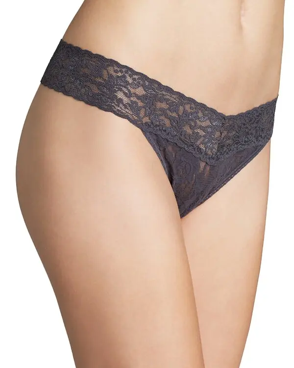 Hanky Panky Signature Lace Original Rise Thong - Granite