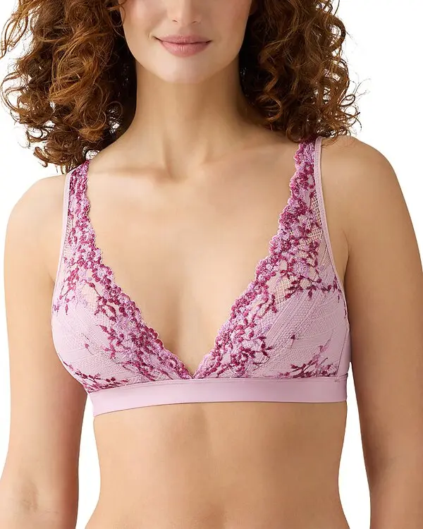 Wacoal Embrace Lace Convertible Plunge Soft Cup Wireless Bra - Keepsake Mulberry