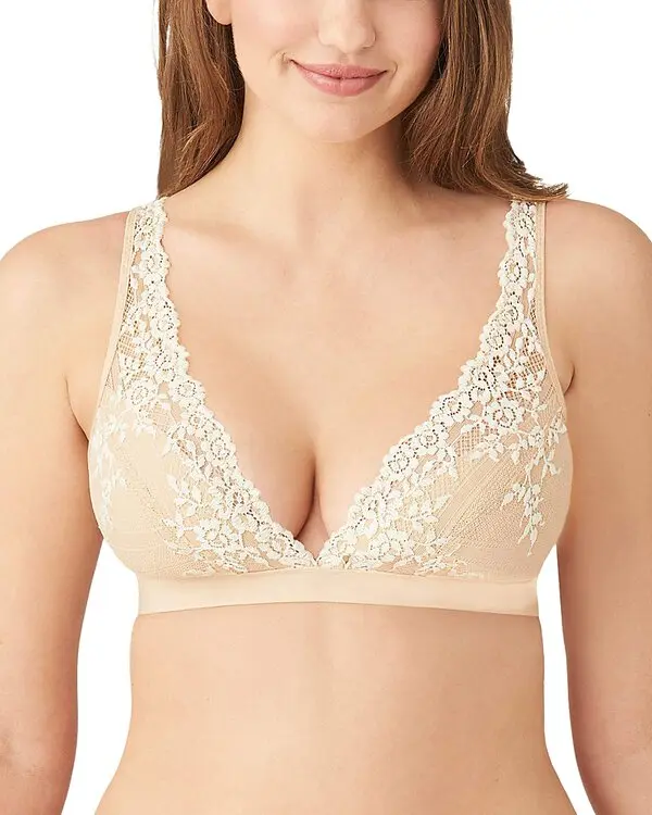 Wacoal Embrace Lace Convertible Plunge Soft Cup Wireless Bra - Sand