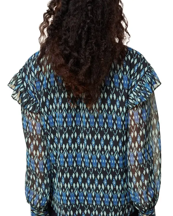 Whistles Diamond Ikat Print Blouse