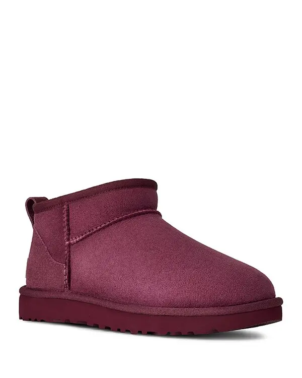 UGG Classic Ultra Mini Shearling Booties - Burnt Magenta