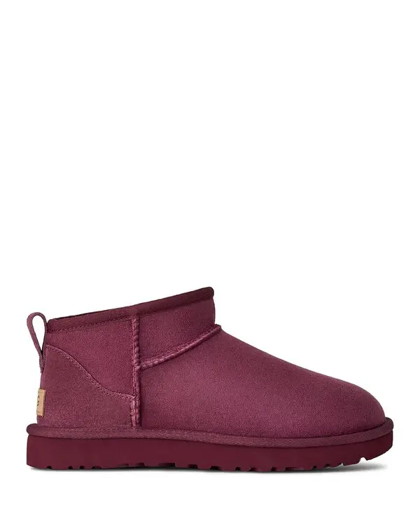 UGG Classic Ultra Mini Shearling Booties - Burnt Magenta