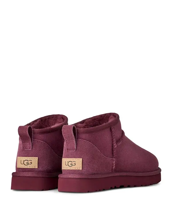 UGG Classic Ultra Mini Shearling Booties - Burnt Magenta