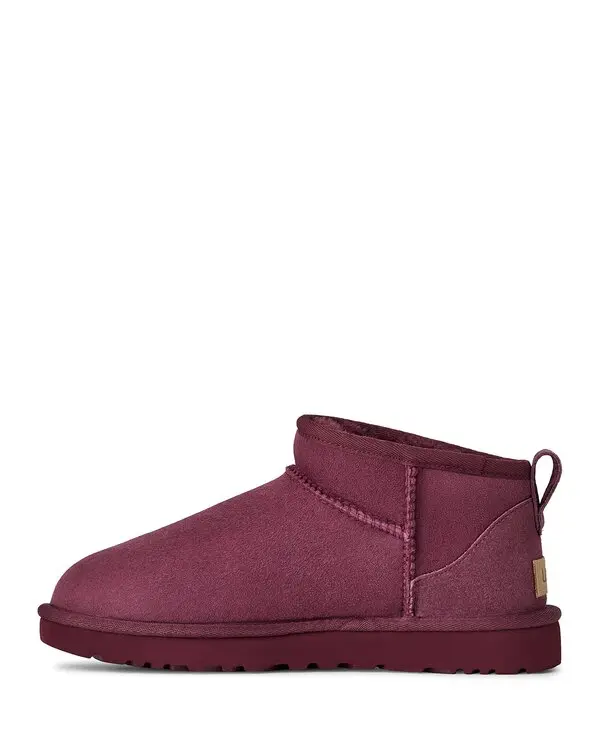 UGG Classic Ultra Mini Shearling Booties - Burnt Magenta