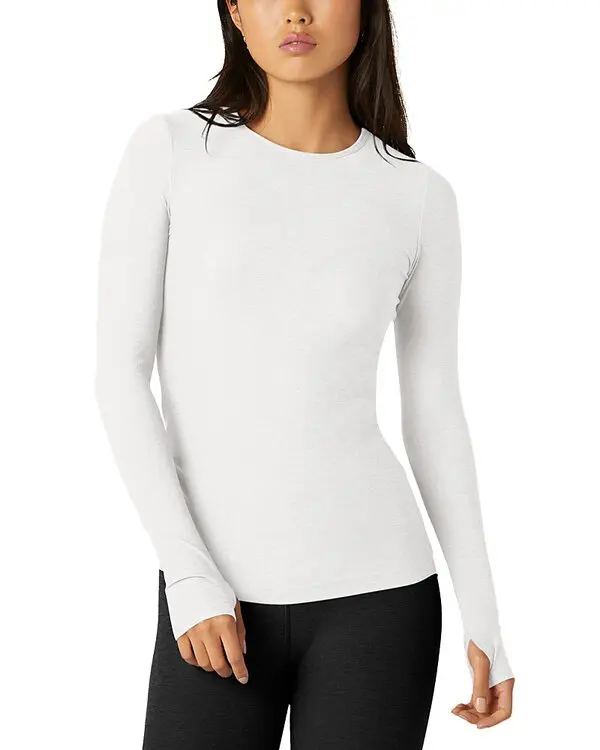Beyond Yoga Featherweight Classic Crew Pullover - Cloud White