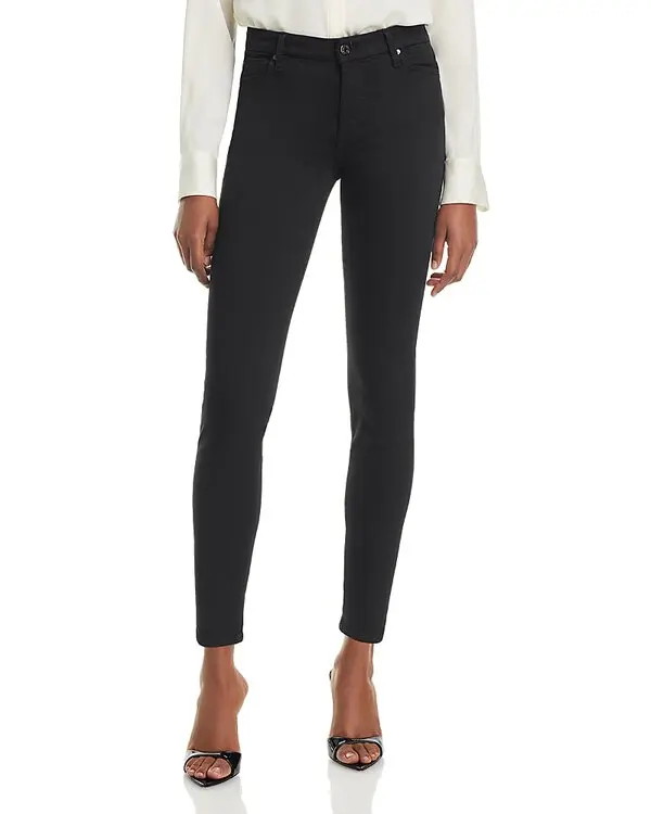 7 For All Mankind Slim Illusion High Rise Ankle Skinny Jeans - Luxe Black