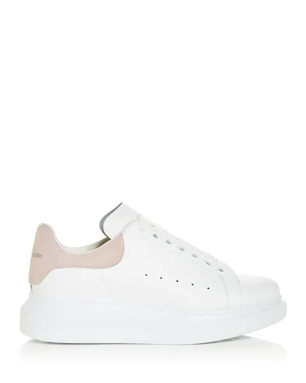 Alexander McQueen Oversized Suede Heel Detail Sneakers - White/pastel