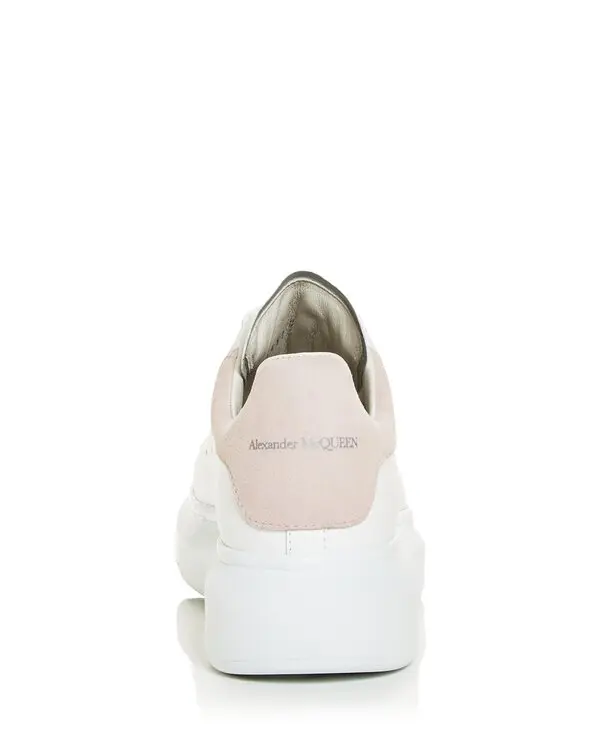 Alexander McQueen Oversized Suede Heel Detail Sneakers - White/pastel
