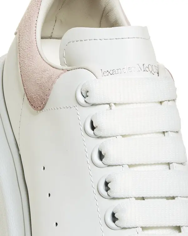 Alexander McQueen Oversized Suede Heel Detail Sneakers - White/pastel