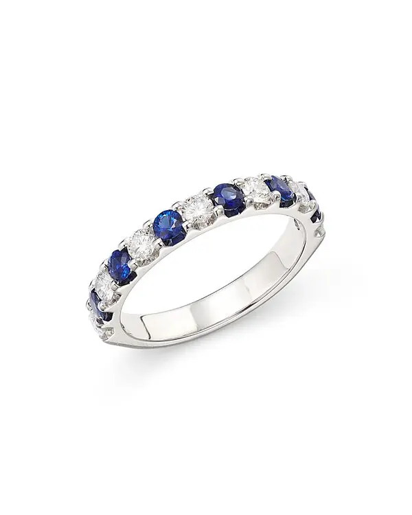 Bloomingdale'S Sapphire And Diamond Eternity Ring - Blue/white