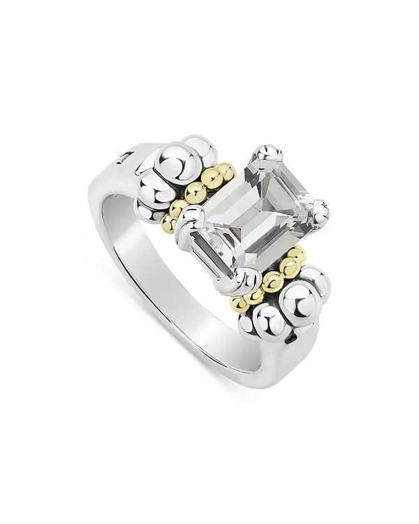 Lagos Sterling & 18k Yellow Gold Glacier Topaz Ring - Silver