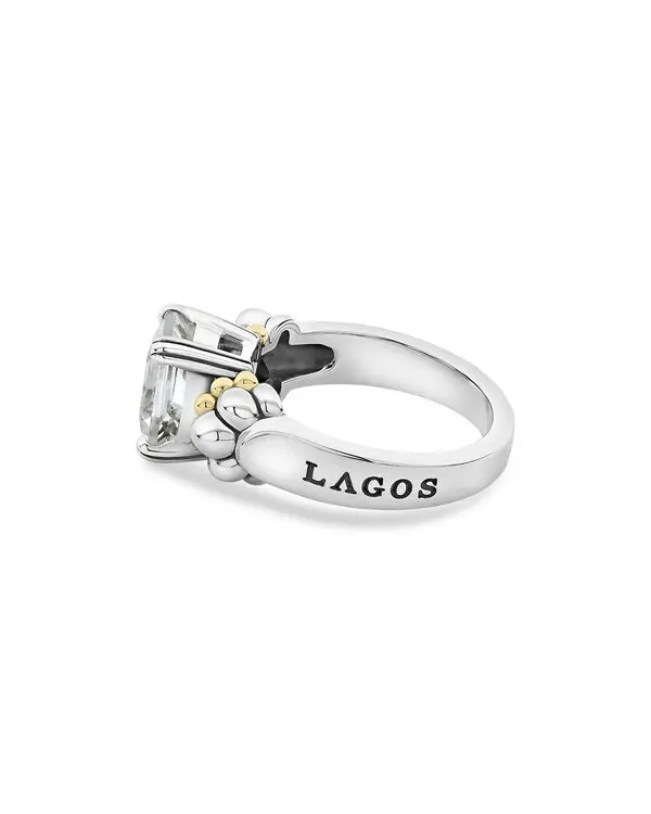 Lagos Sterling & 18k Yellow Gold Glacier Topaz Ring - Silver