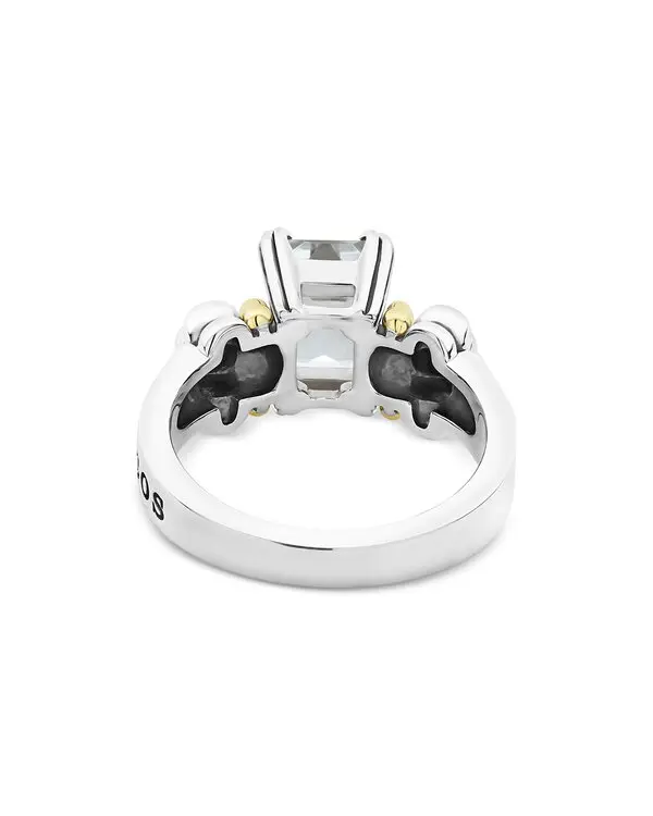 Lagos Sterling & 18k Yellow Gold Glacier Topaz Ring - Silver