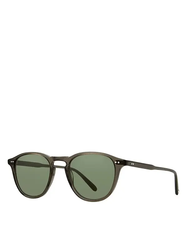Garrett Leight Round Sunglasses, 46mm - Black Glass/semi-flat Pure G